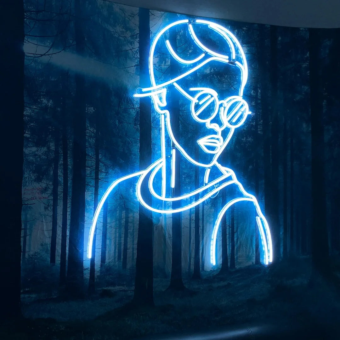 Custom LED Neon Signs Mounted on Vinyl and Fabric Banner Backdrops – AOOS