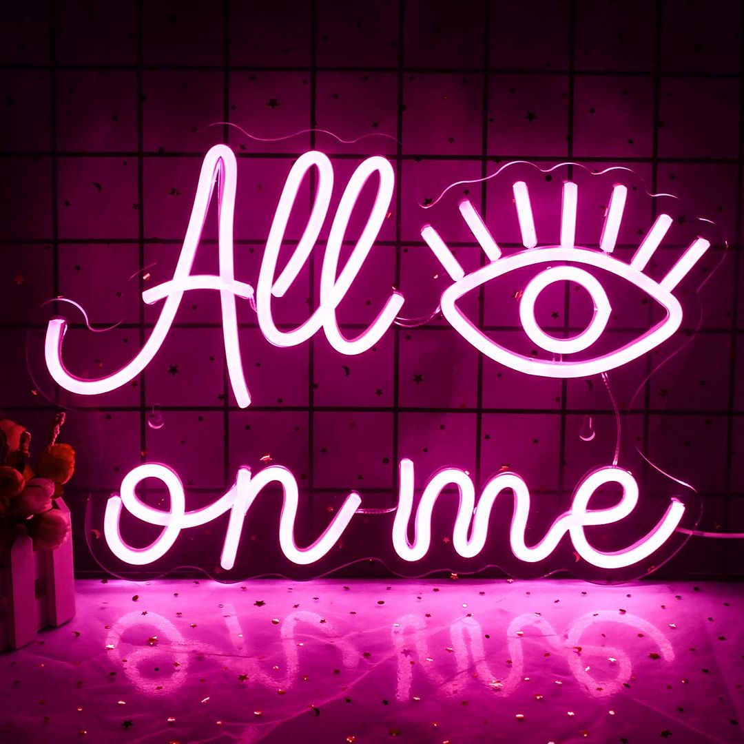 Custom Made Neon Signs, All Eyes On Me Neon Sign, LED Business Sign – AOOS