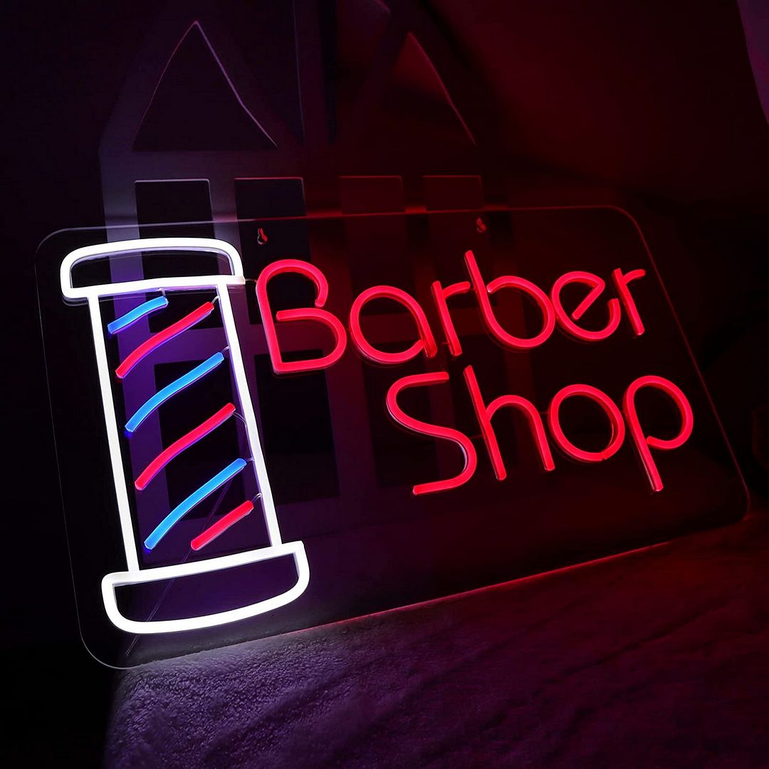Custom Made Neon Signs, Barber Shop Neon Sign, LED Business Sign – AOOS