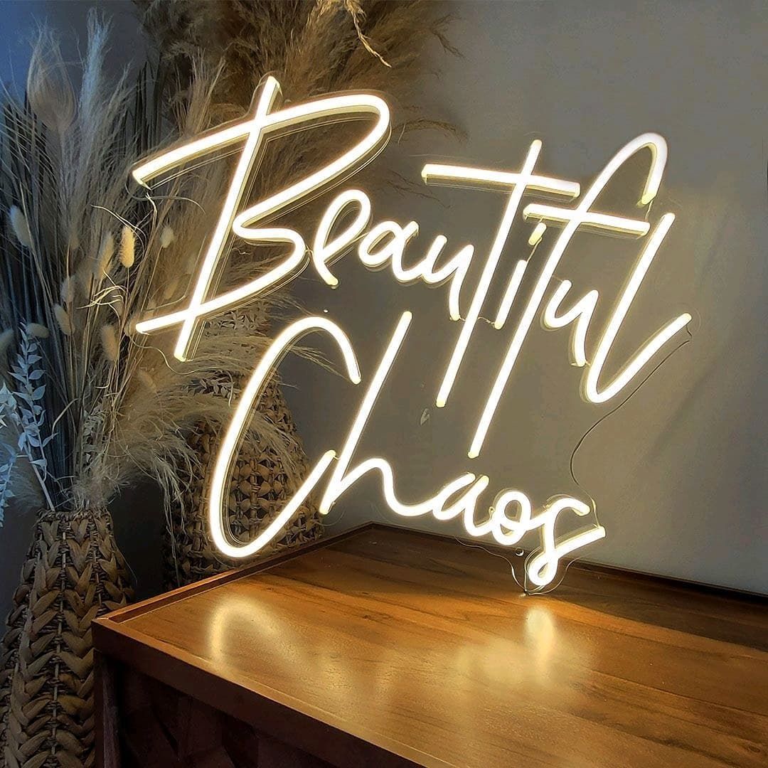 Custom Made Neon Signs, Beautiful Chaos Neon Sign, LED Business Sign – AOOS