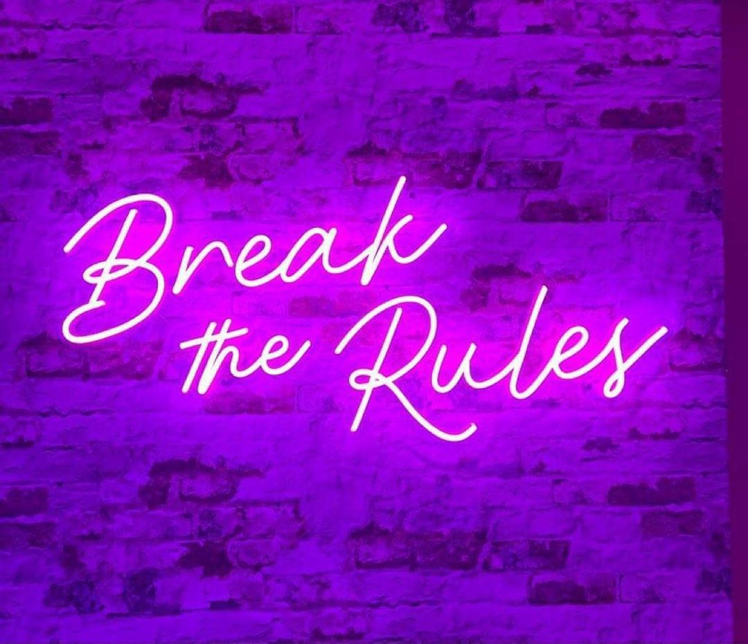 Custom Made Neon Signs, Break The Rules Neon Sign, LED Business Sign – AOOS