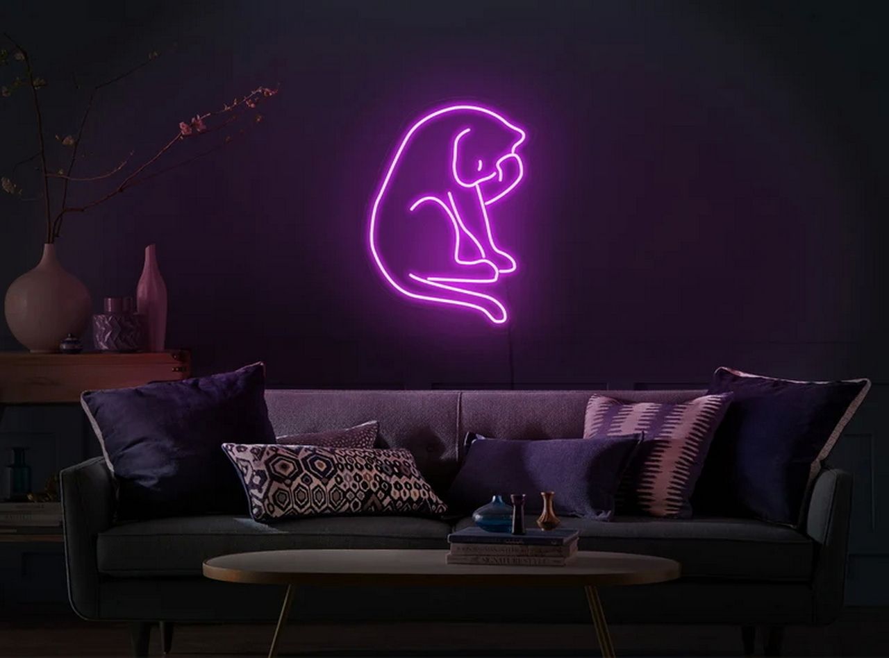 Custom Made Neon Signs, Cat Scratching Neon Sign, LED Business Sign – AOOS