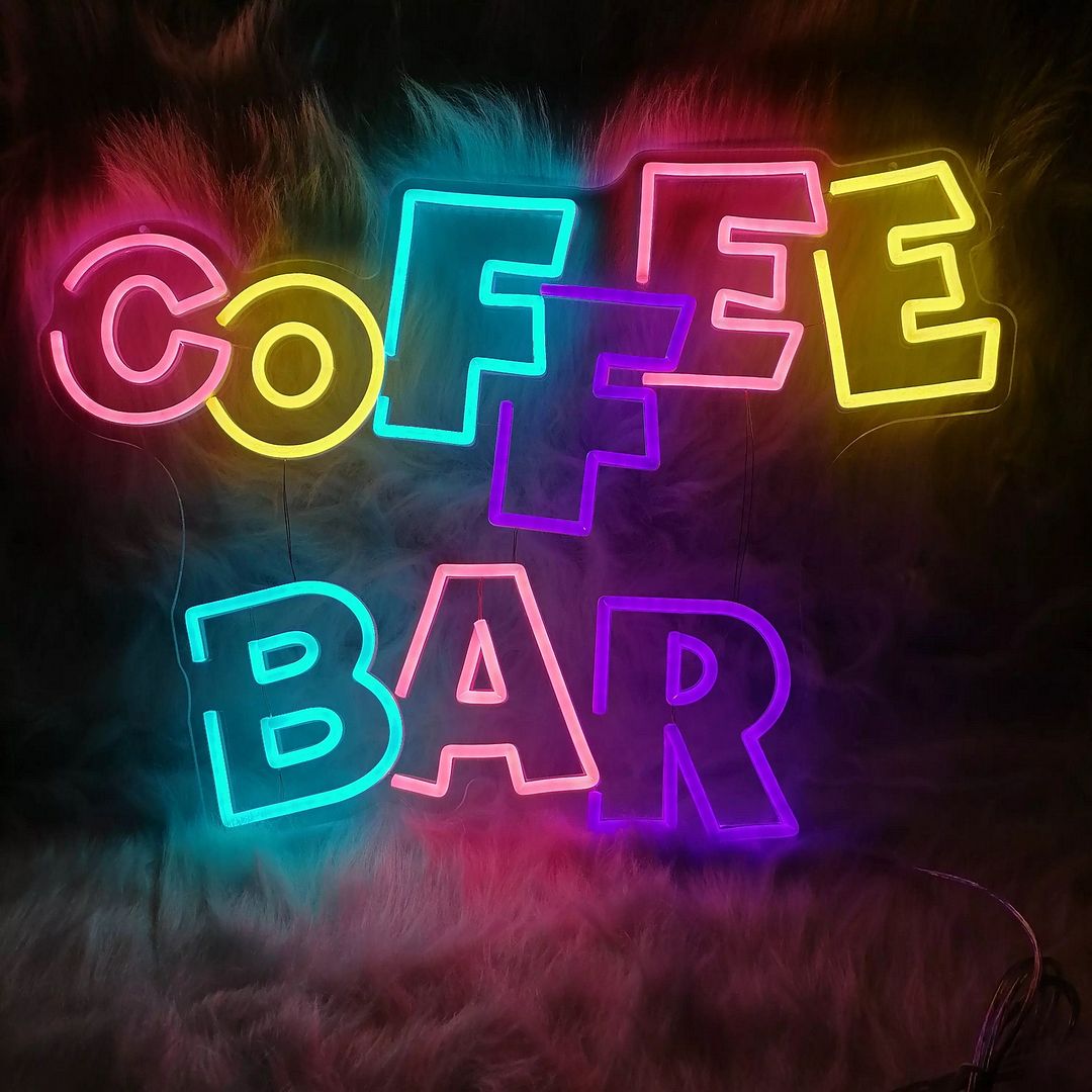 Custom Made Neon Signs, Coffee Bar Neon Sign, LED Business Sign – AOOS