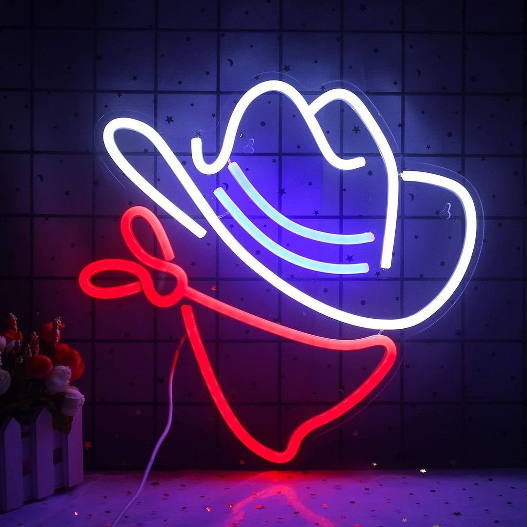 Custom Made Neon Signs, Cowboy Hat and Bandanna Neon Sign, LED Business ...