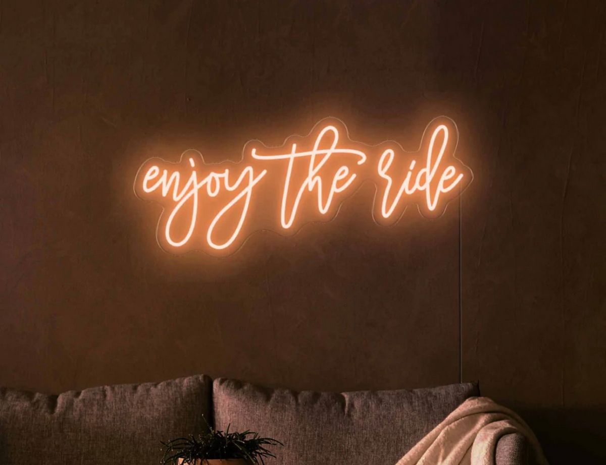 Custom Made Neon Signs, Enjoy The Ride Neon Sign, LED Business Sign – AOOS