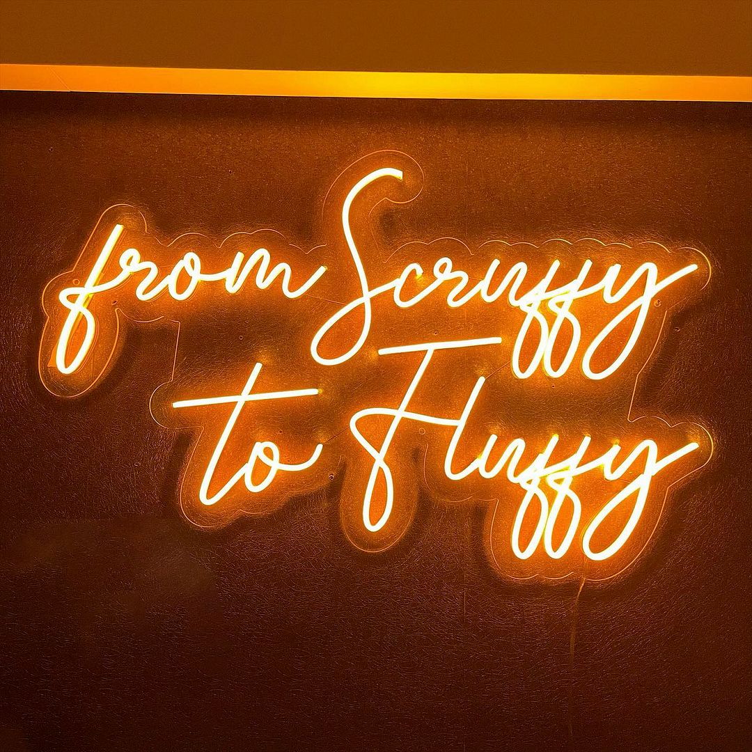 Custom Made Neon Signs, From Scruffy To Fluffy Neon Sign, LED Business ...