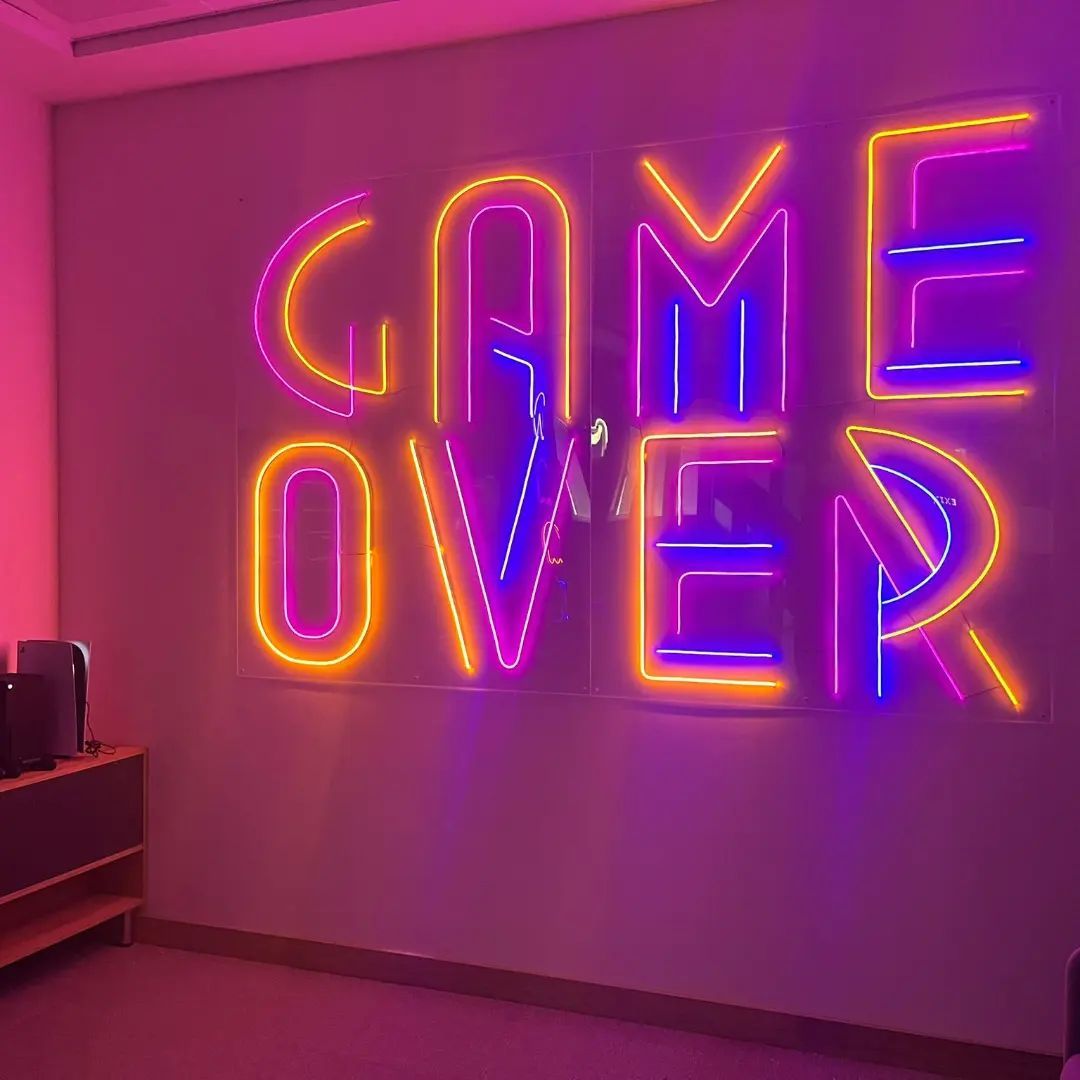 Custom Made Neon Signs, Game Over Neon Sign, LED Business Sign – AOOS
