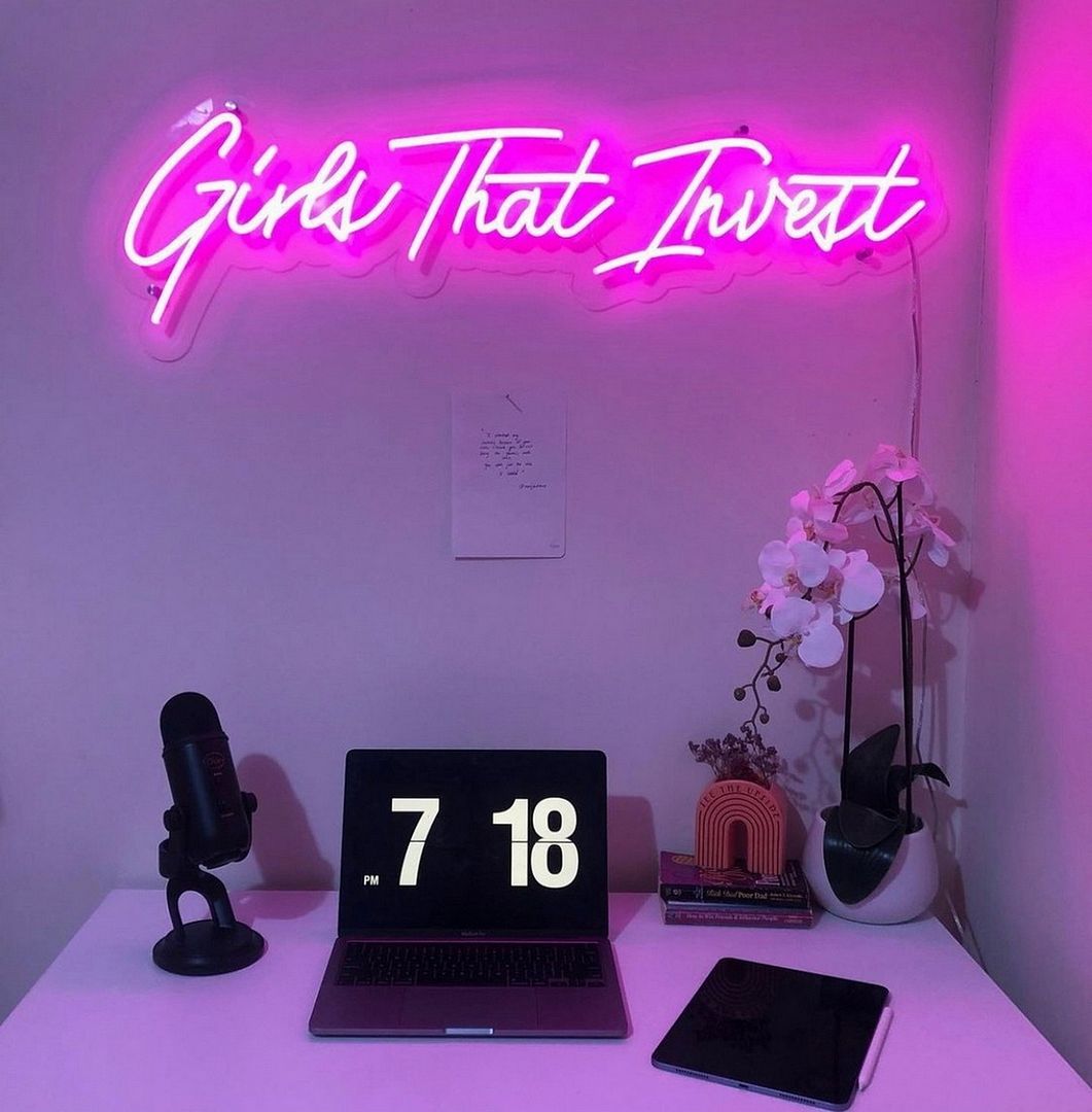 Custom Made Neon Signs, Girls That Invest Neon Sign, LED Business Sign ...
