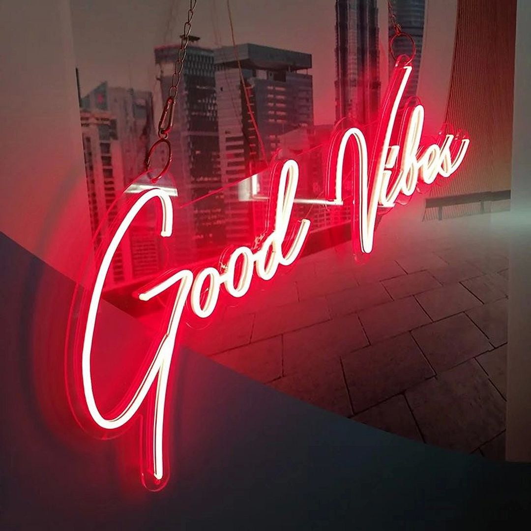 Custom Made Neon Signs, Good Vibes Neon Sign, LED Business Sign – AOOS