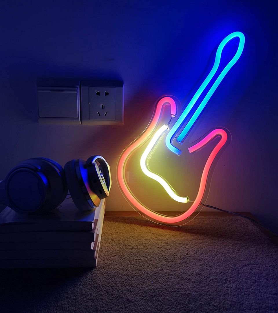 Custom Made Neon Signs, Guitar Neon Sign, LED Business Sign – AOOS