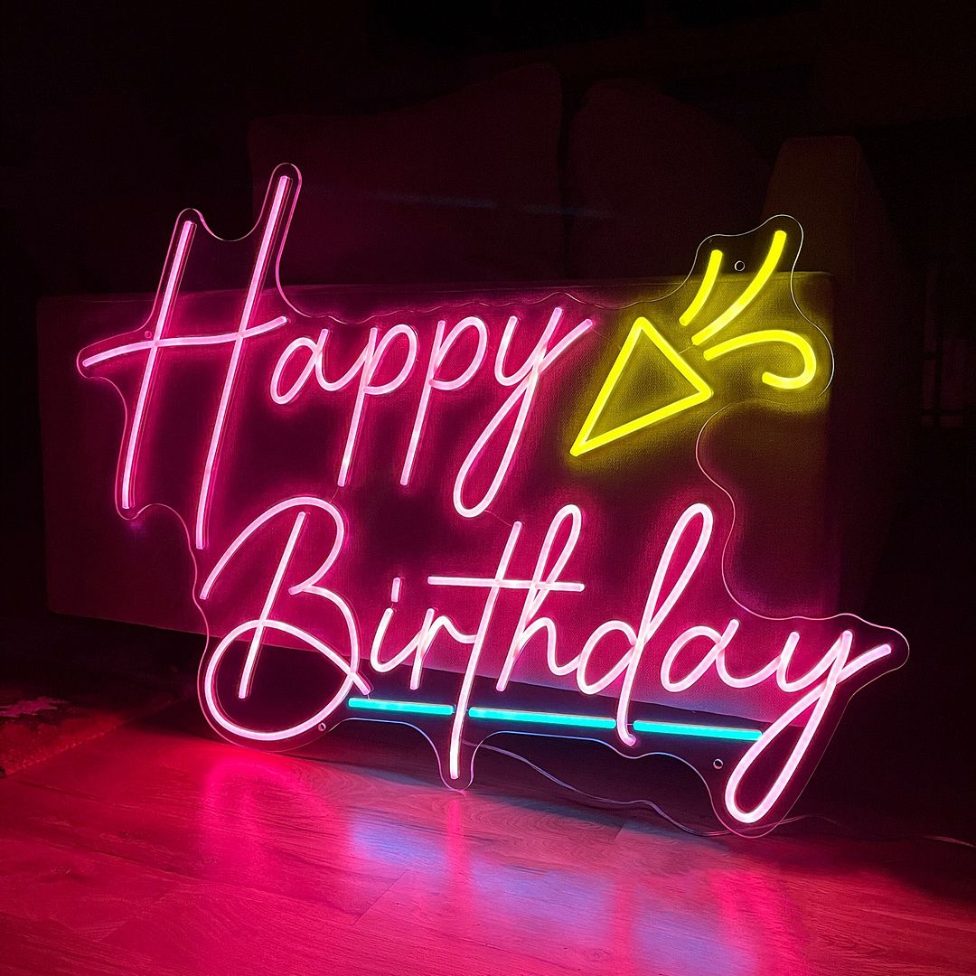 Custom Made Neon Signs, Happy Birthday Neon Sign, LED Business Sign ...