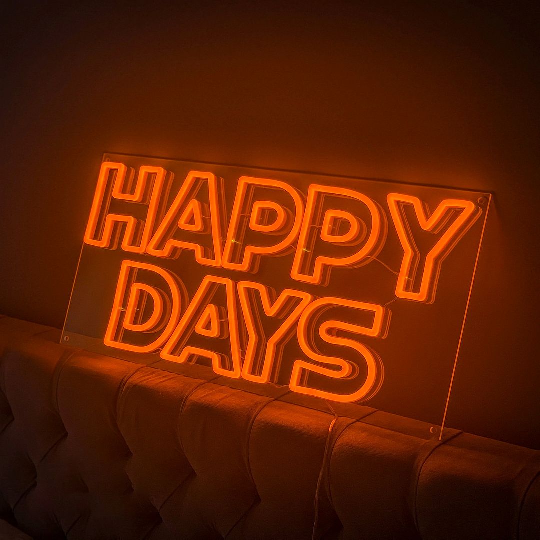 Custom Made Neon Signs, Happy Days Neon Sign, LED Business Sign – AOOS