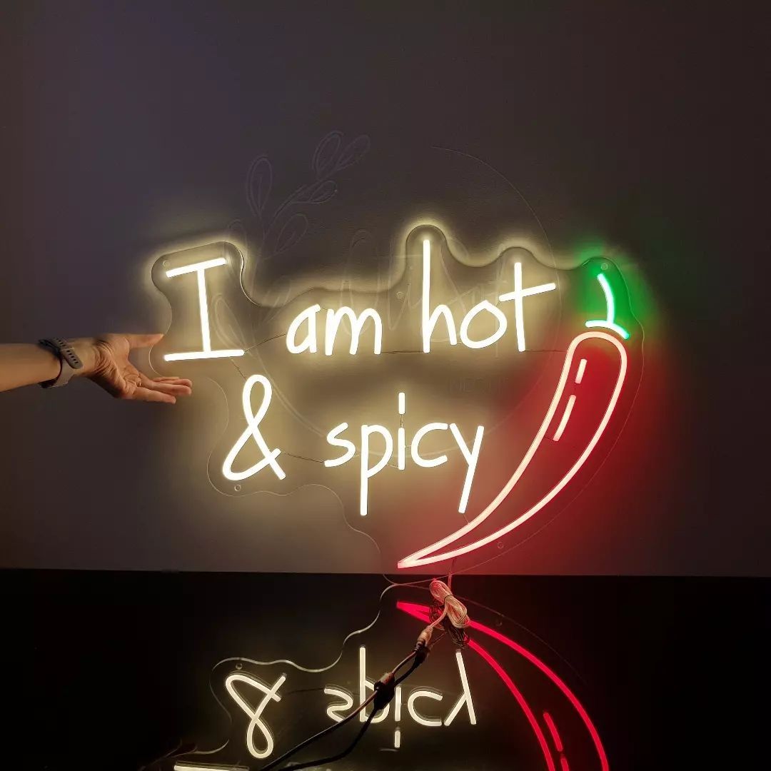 Custom Made Neon Signs, I Am Hot and Spicy Neon Sign, LED Business Sign ...