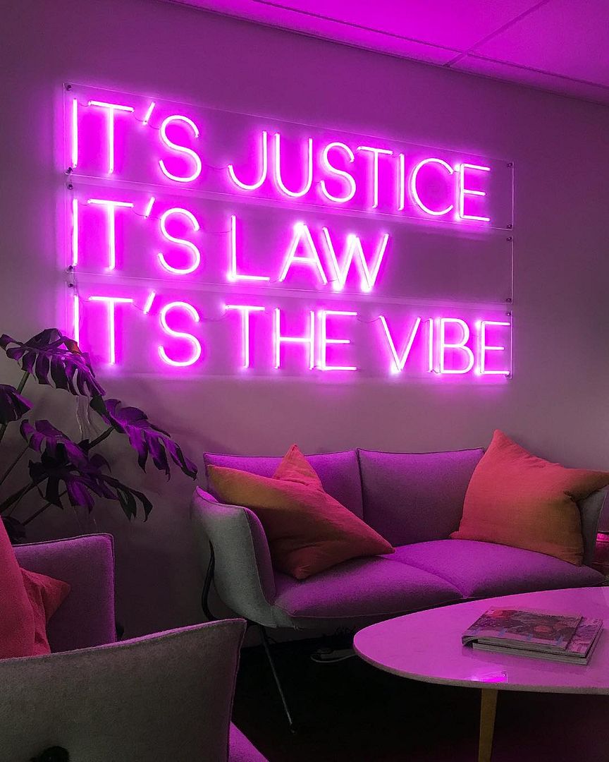 Custom Made Neon Signs, It's Justice It's Law It's The Vibe Neon Sign ...