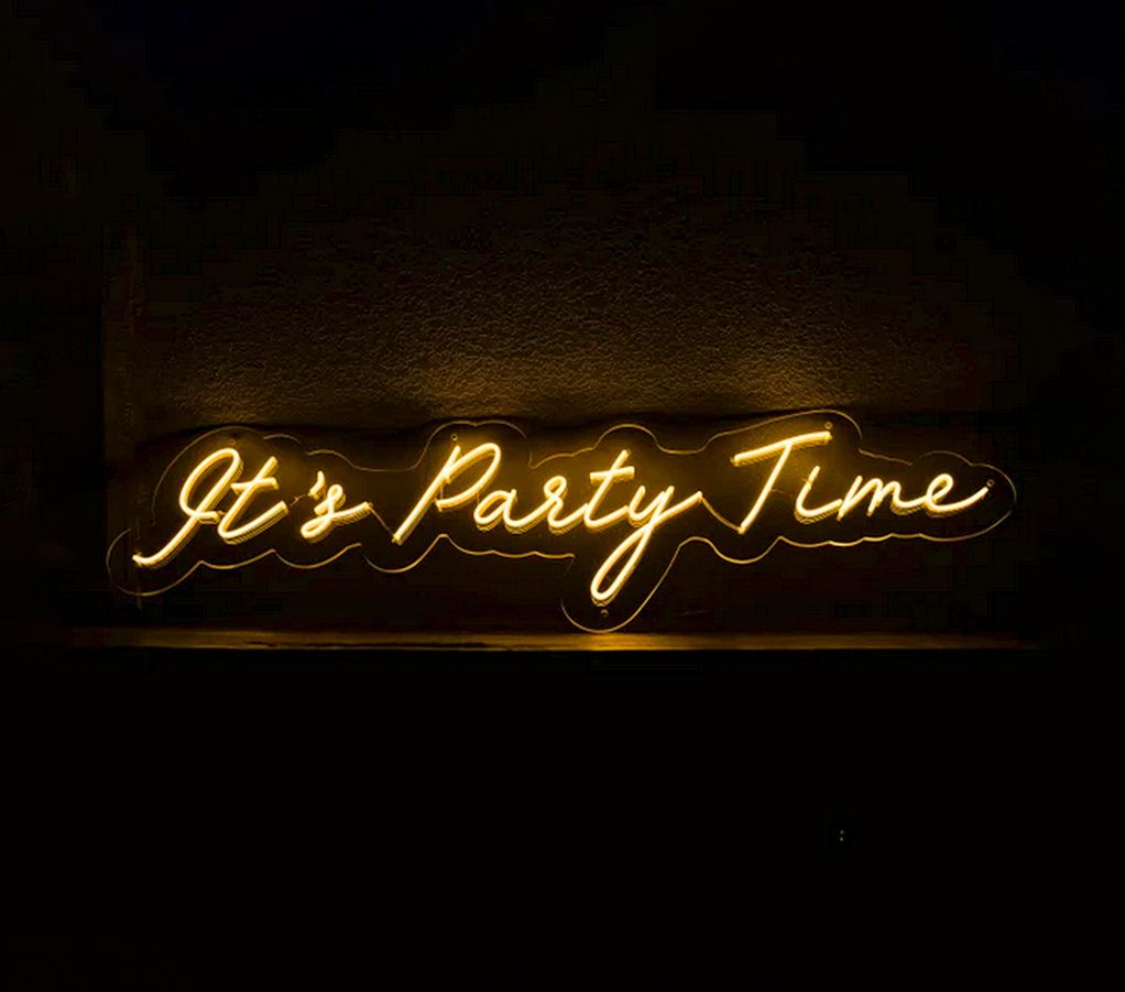 Custom Made Neon Signs, It's Party Time Neon Sign, LED Business Sign – AOOS