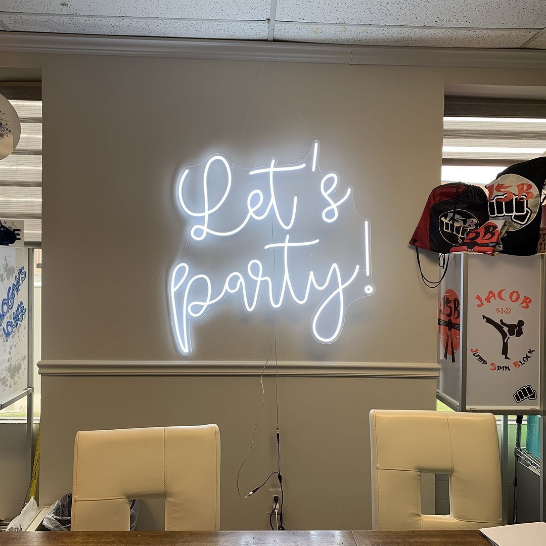 Custom Made Neon Signs, Let's Partay Neon Sign, LED Business Sign – AOOS