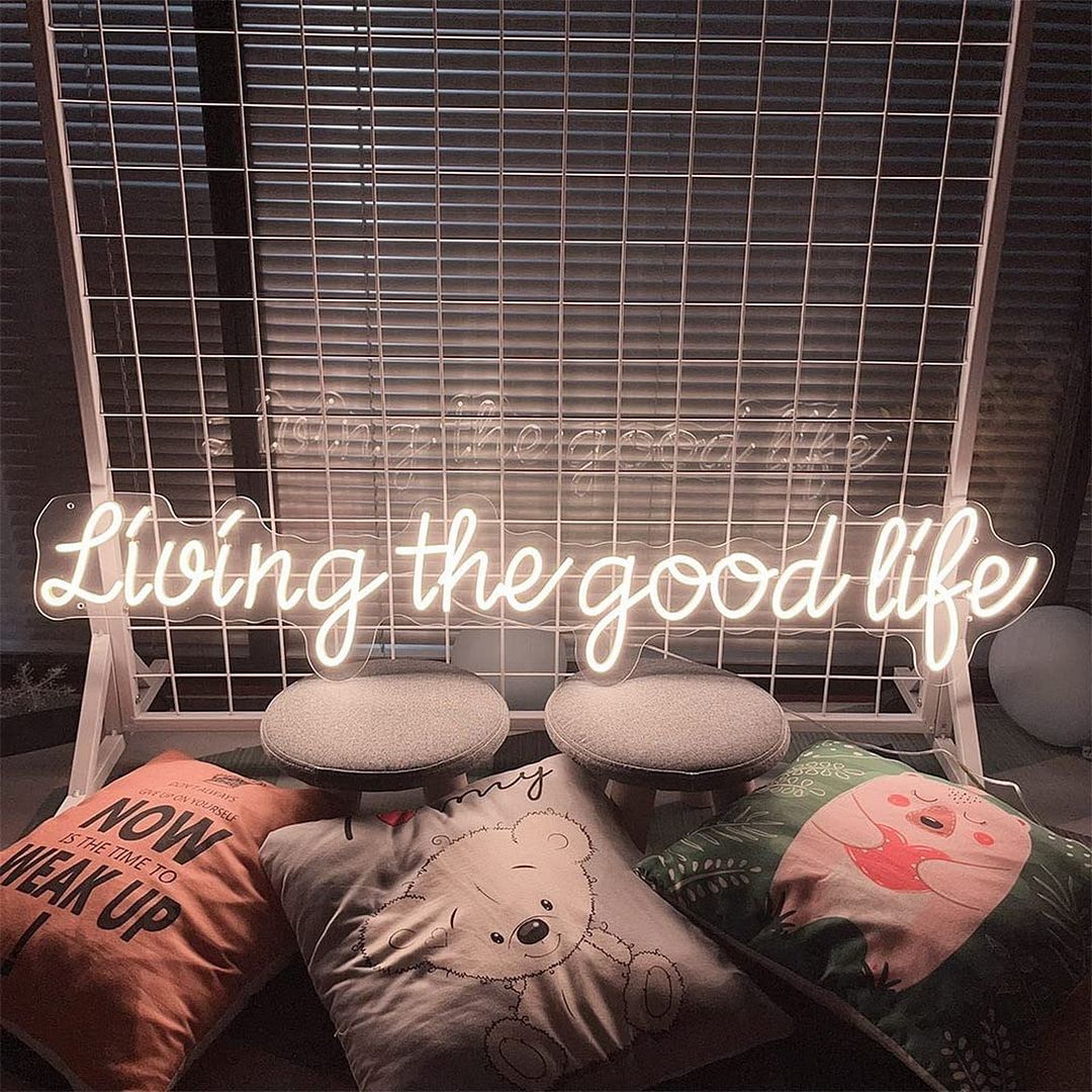 Custom Made Neon Signs, Living The Good Life Neon Sign, LED Business ...