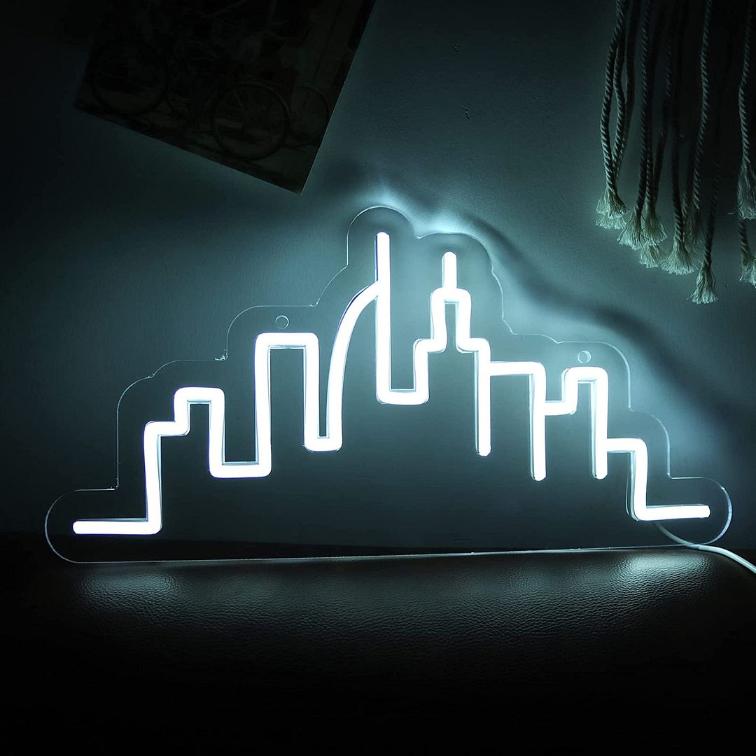 Custom Made Neon Signs, Los Angeles City Skyline Neon Sign, LED ...