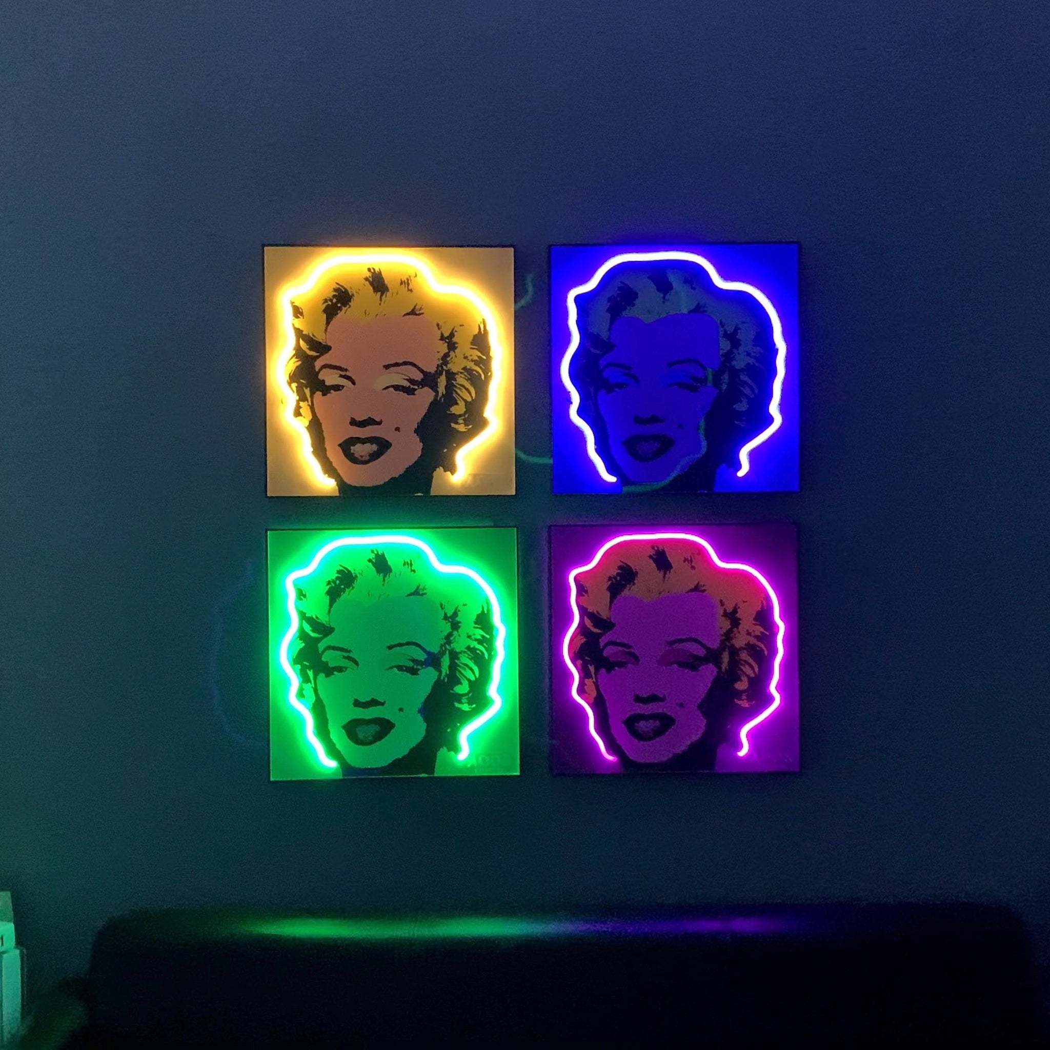 Custom Made Neon Signs, Marilyn Monroe Pop Art Neon Sign (set of 4 ...