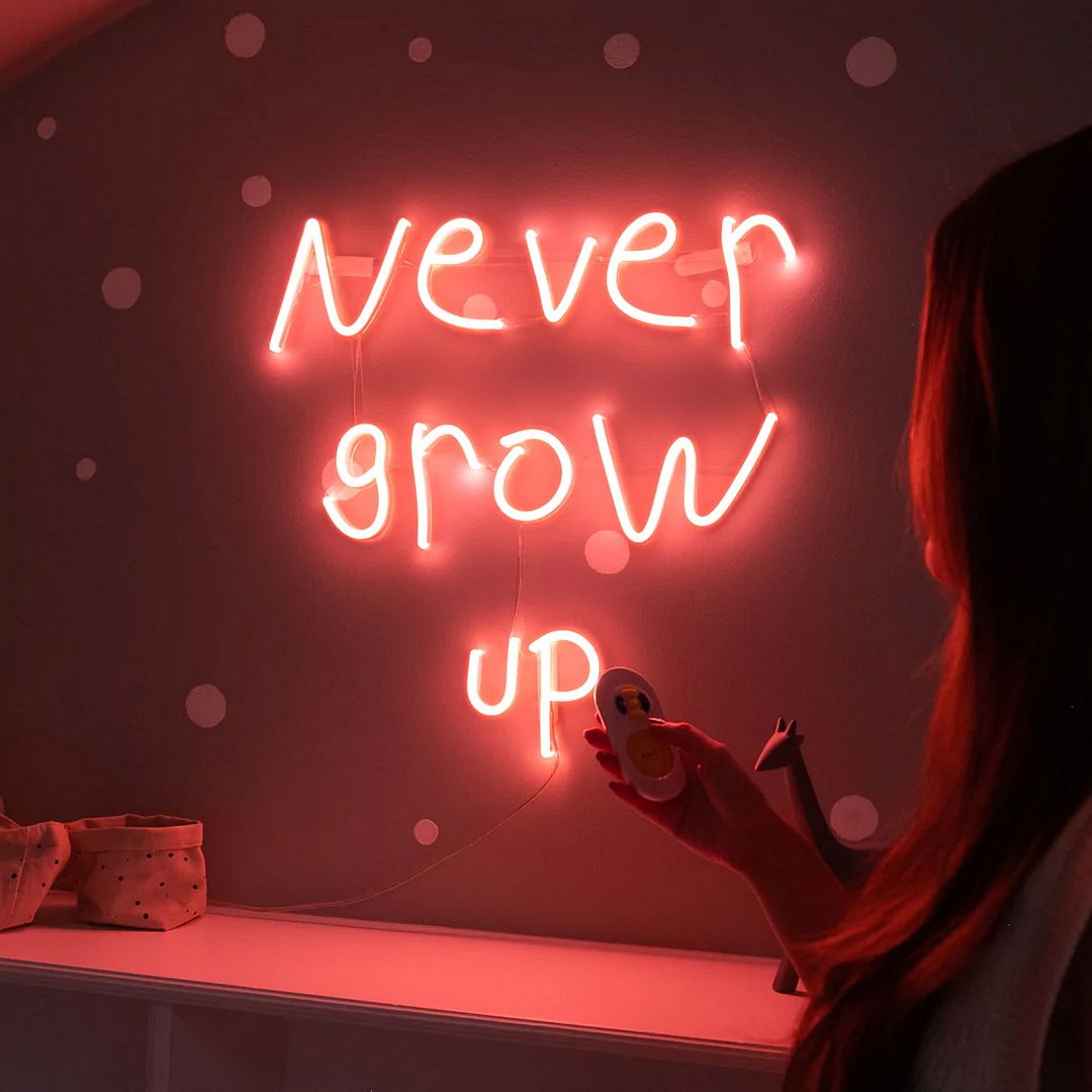 Custom Made Neon Signs, Never Grow Up Neon Sign, LED Business Sign – AOOS