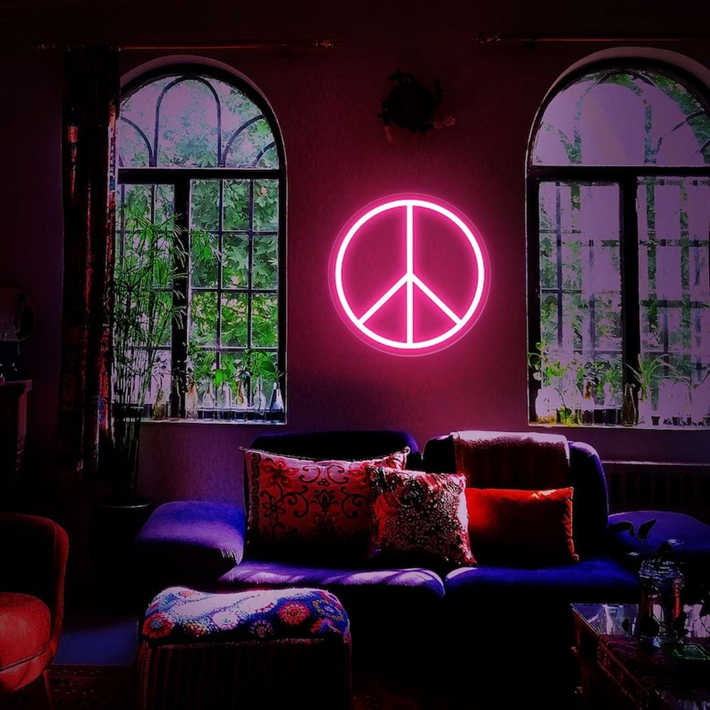 Neon Peace Sign Wallpaper