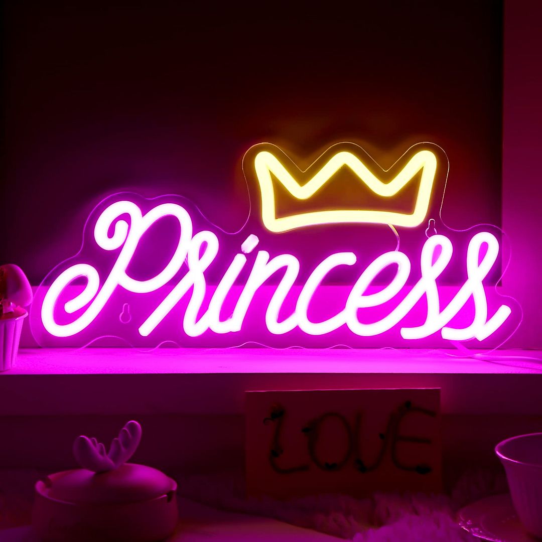 Custom Made Neon Signs, Princess Crown Neon Sign, LED Business Sign – AOOS