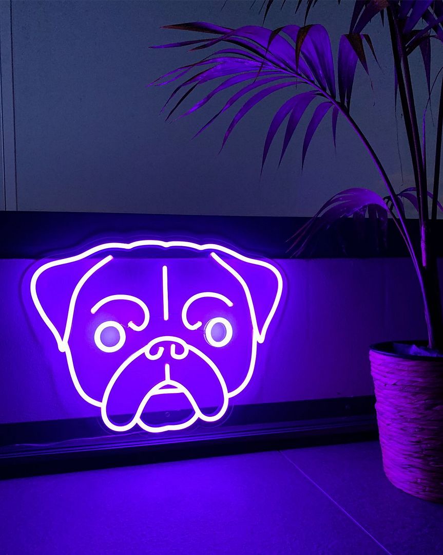 Custom Made Neon Signs, Pug Dog Neon Sign, LED Business Sign – AOOS