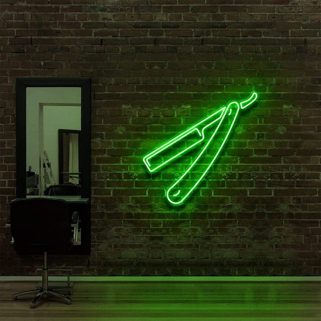 Custom Made Neon Signs, Razor Blade Neon Sign, LED Business Sign – AOOS
