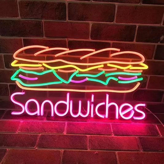 Custom Made Neon Signs, Sandwiches Neon Sign, LED Business Sign – AOOS ...
