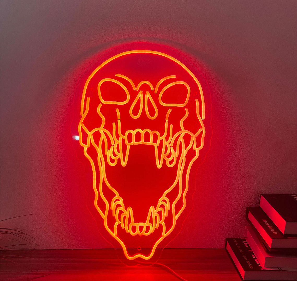 Custom Made Neon Signs, Scream Skull Neon Sign, LED Business Sign – AOOS