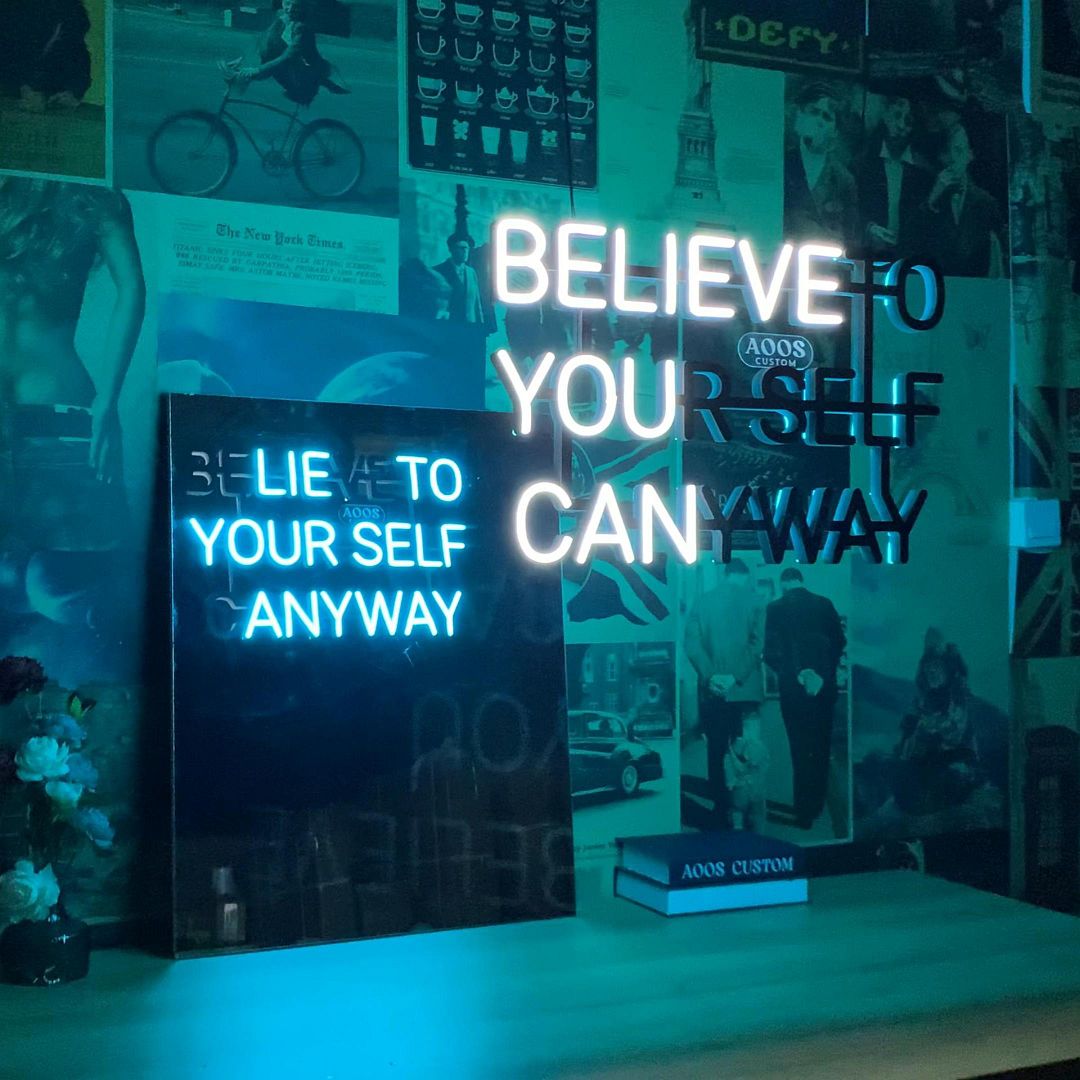 Custom Made Neon Signs, Sculpt Neon Sign Mirrored Hidden Messages ...