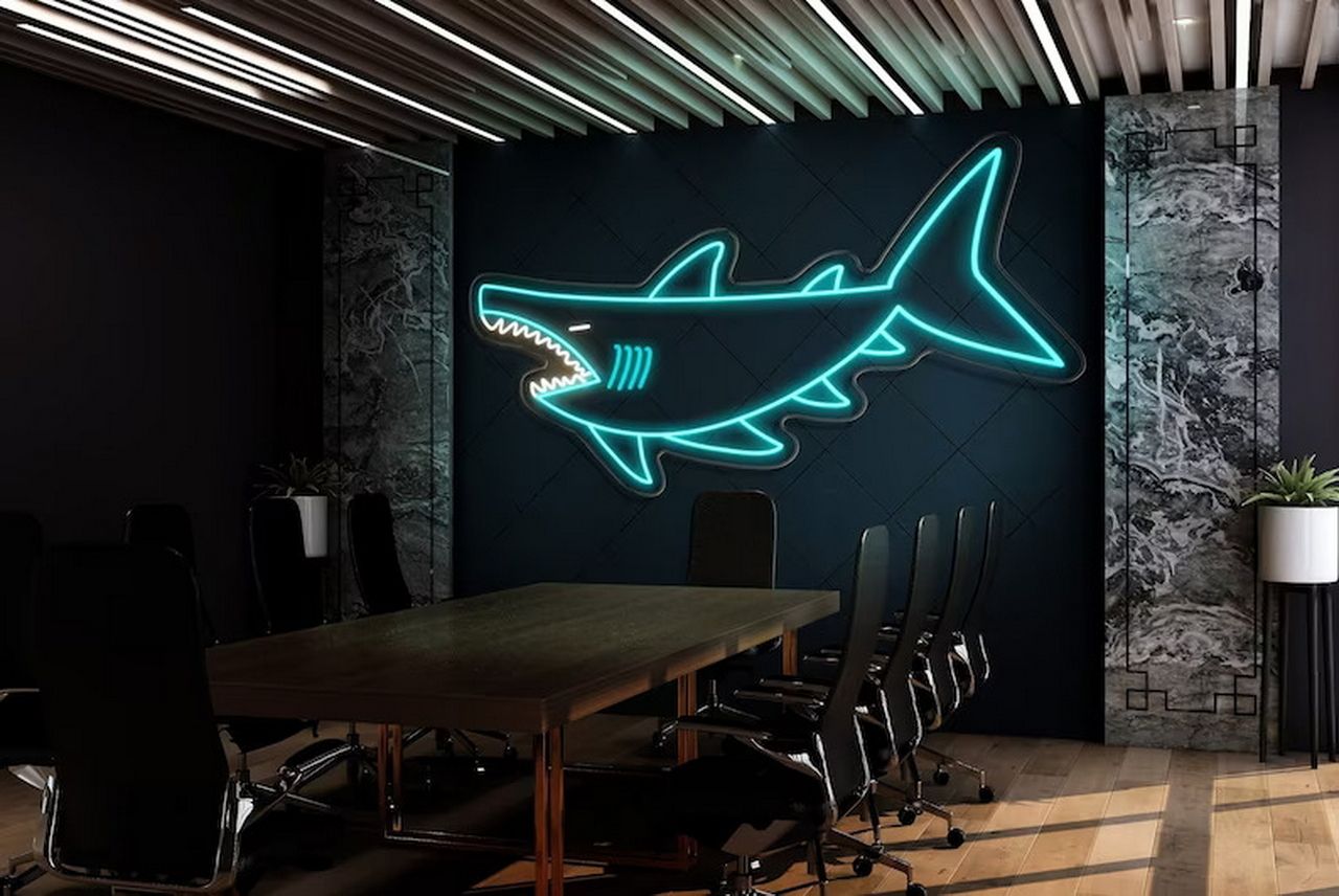 Custom Made Neon Signs, Shark Neon Sign, LED Business Sign – AOOS