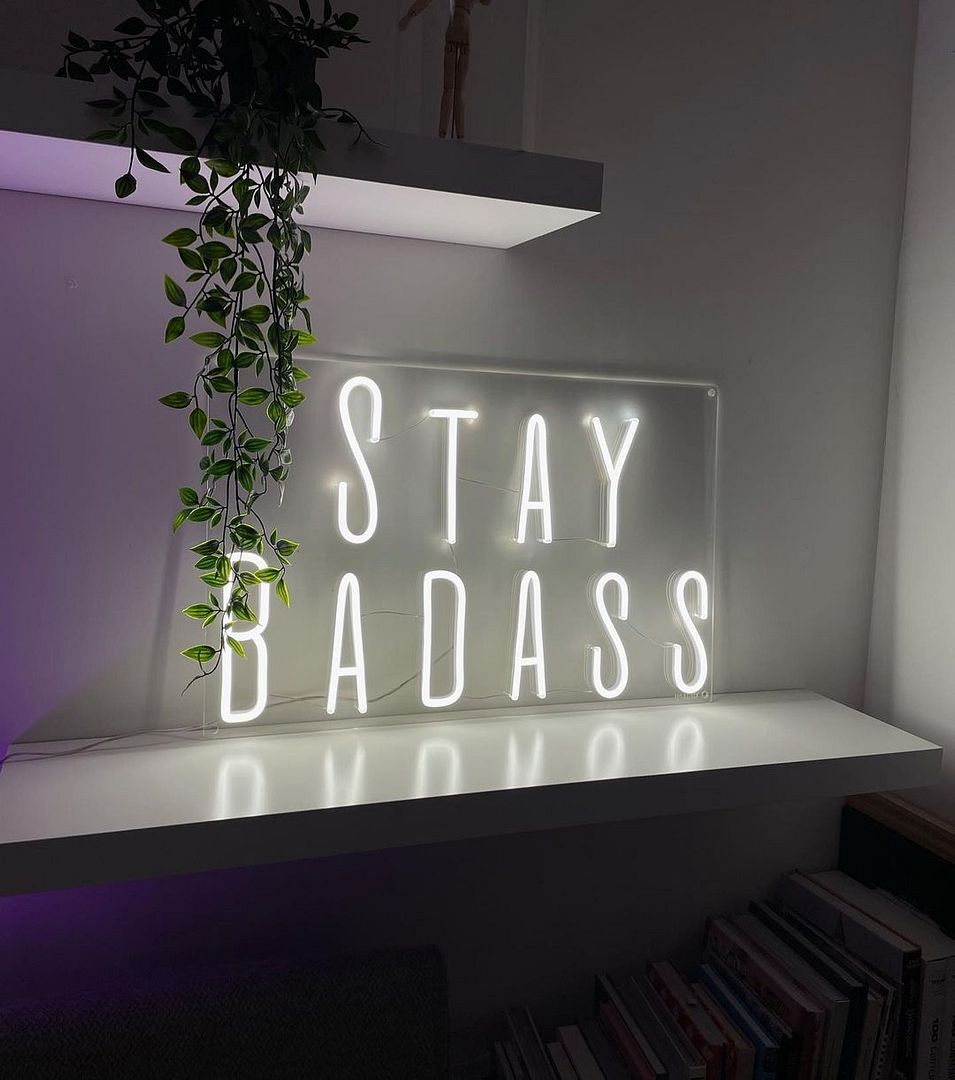 Custom Made Neon Signs, Stay Bad Ass Neon Sign, LED Business Sign – AOOS