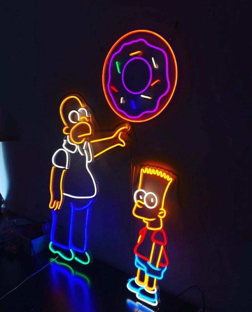 Custom Made Neon Signs, The Simpsons Homer and Bart Neon Sign, LED ...