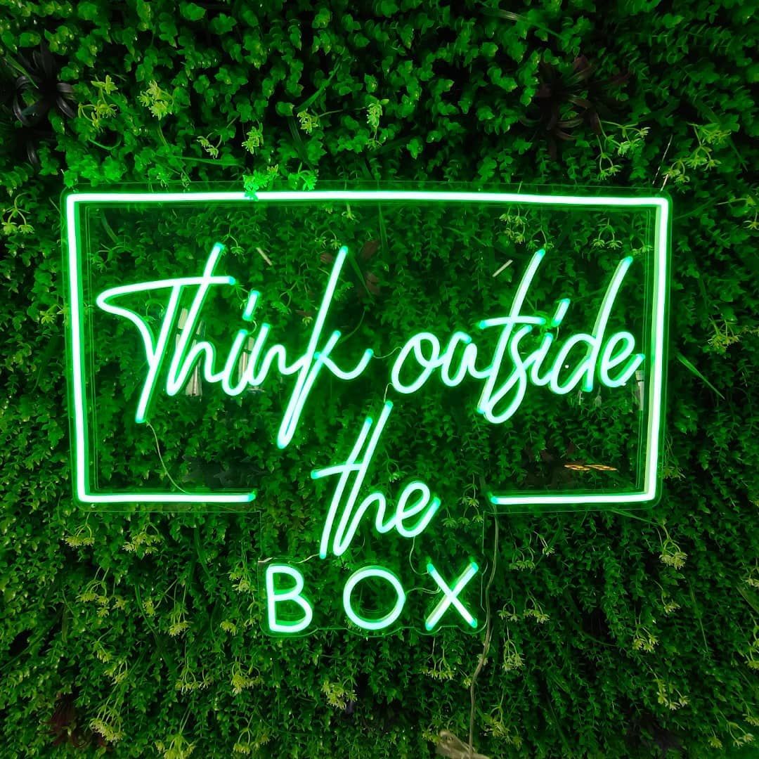 Custom Made Neon Signs, Think Outside The Box Neon Sign, LED Business ...