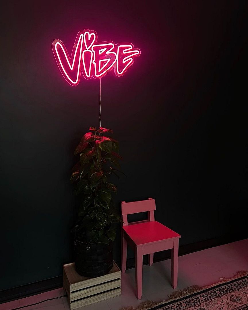 Custom Made Neon Signs, Vibe Heart Neon Sign, LED Business Sign – AOOS