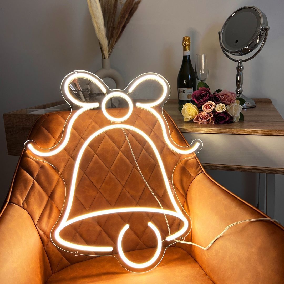 Custom Made Neon Signs, Wedding Bell Christmas Bell Neon Signs, Plug-in ...