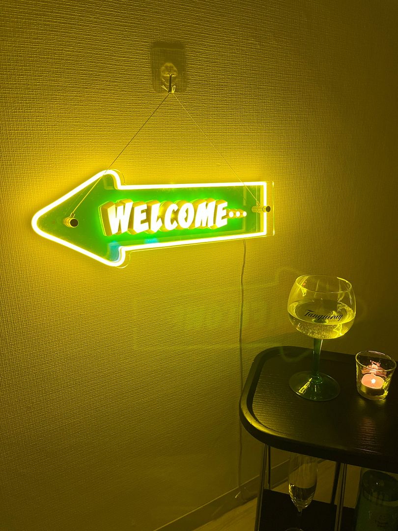 Custom Made Neon Signs, Welcome Arrow Neon 3D Printed Luminous ...