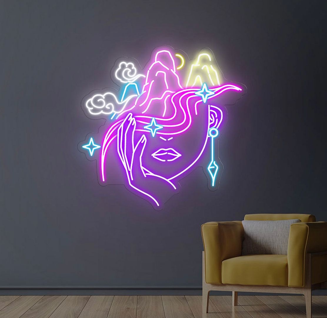 Custom Made Neon Signs, Woman Art Mind Neon Sign, LED Business Sign – AOOS