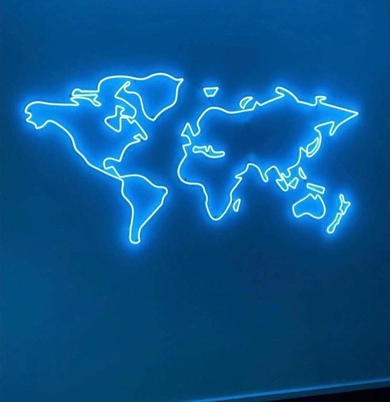 Custom Made Neon Signs, World Map Neon Sign, LED Business Sign – AOOS