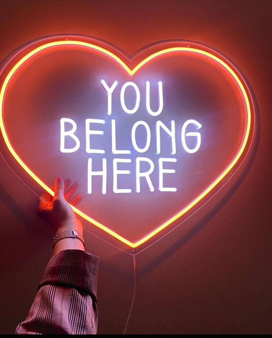 Custom Made Neon Signs, You Belong Here Heart Neon Sign, LED Business ...